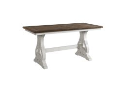 Intercon Drake Two-Toned Rustic White & Oak Finish Trestle Table with 4 ...