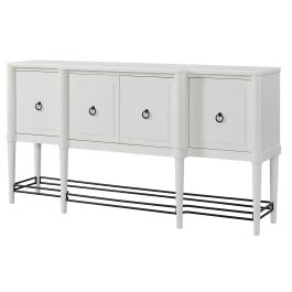 Heritage Coastal Breeze Living Breakfront 4-Door Sideboard in White ...