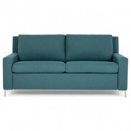 American Leather Bryson 69 Inch Pashmina Teal Fabric Full Comfort ...