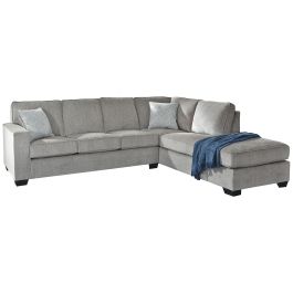 Ashley Altari 2-Piece Sectional with Chaise Right-Arm Facing Alloy ...