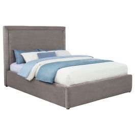 Coaster Lawson 54-Inch Upholstered Queen Platform Bed Mushroom | Hudson ...