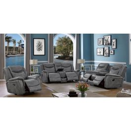 Coaster Conrad 3-Piece Upholstered Padded Arm Motion Sofa Set Grey ...