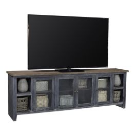 Aspenhome Eastport Drifted Black 97 Inch TV Stand Console with 4 Doors ...