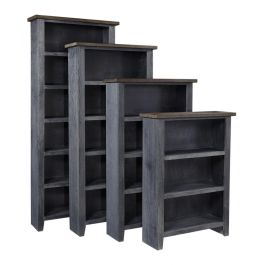 Aspenhome Eastport Drifted Black 60 Inch Bookcase with 3 Fixed Shelves ...