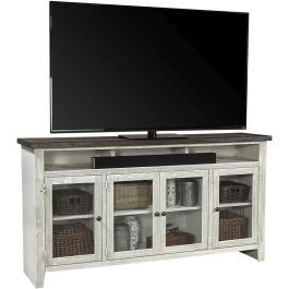 Aspenhome Eastport Drifted White 74 Inch Highboy TV Stand Console with ...