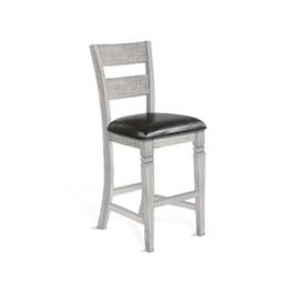 Sunny Designs Alpine Grey 30 Inch Ladderback Barstool with Cushioned ...