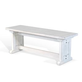 Sunny Designs Bayside Marble White Side Bench | Hudson's Furniture ...