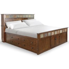 Sunny Designs Santa Fe Dark Chocolate Queen Storage Bed with Slate ...