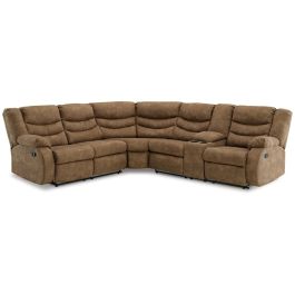 Brindle Madeline 2-Piece Reclining Faux Leather Sectional with Armrest ...