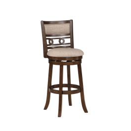 New Classic Gia 29-Inch Upholstered Swivel Barstool in Cherry with ...