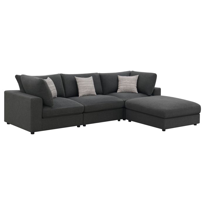 Coaster Serene 4-Piece Upholstered B Modular Sectional Sofa Charcoal ...