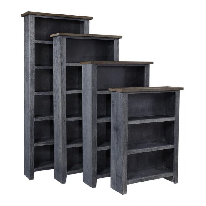eastport drifted black 48 inch bookcase with 2 fixed shelves | Hudson's ...