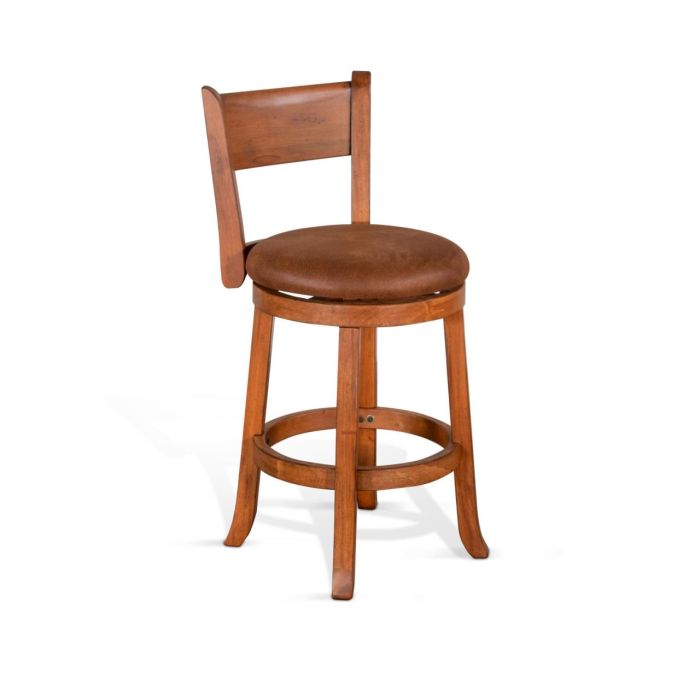 Sunny Designs Sedona Rustic Oak 24 Inch Swivel Bar Counter-Height Stool ...