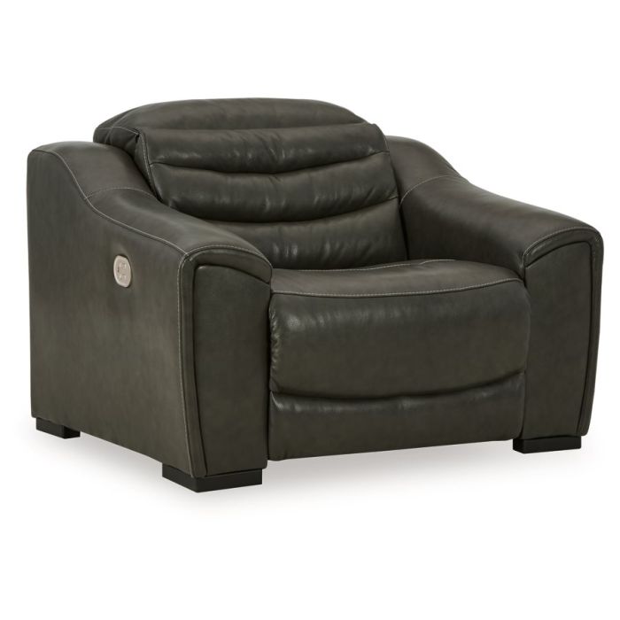 Dark Gray Daniela Power Leather Recliner | Hudson's Furniture + Mattress