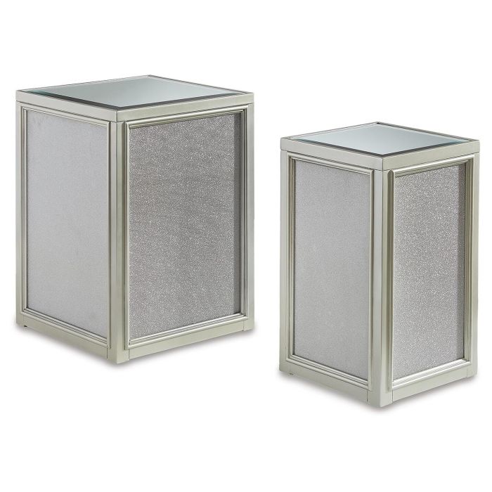 Traleena Nesting End Tables Silver Finish | Hudson's Furniture + Mattress